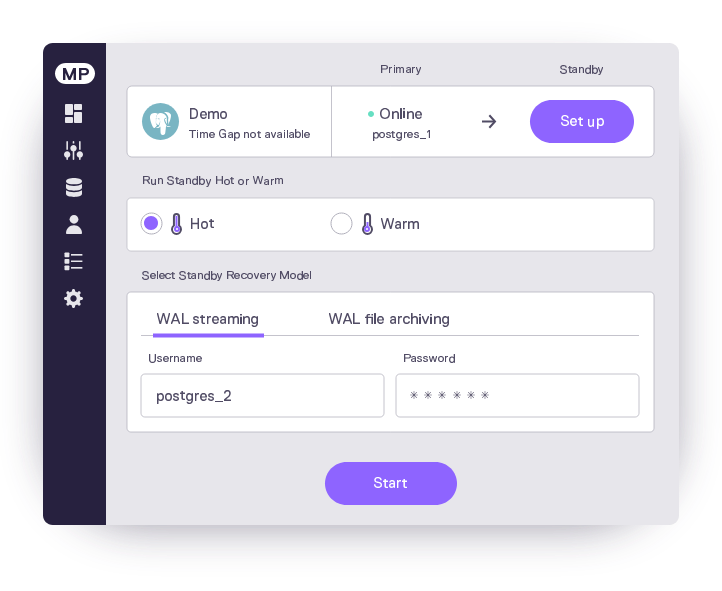 Disaster Recovery for PostgreSQL with StandbyMP